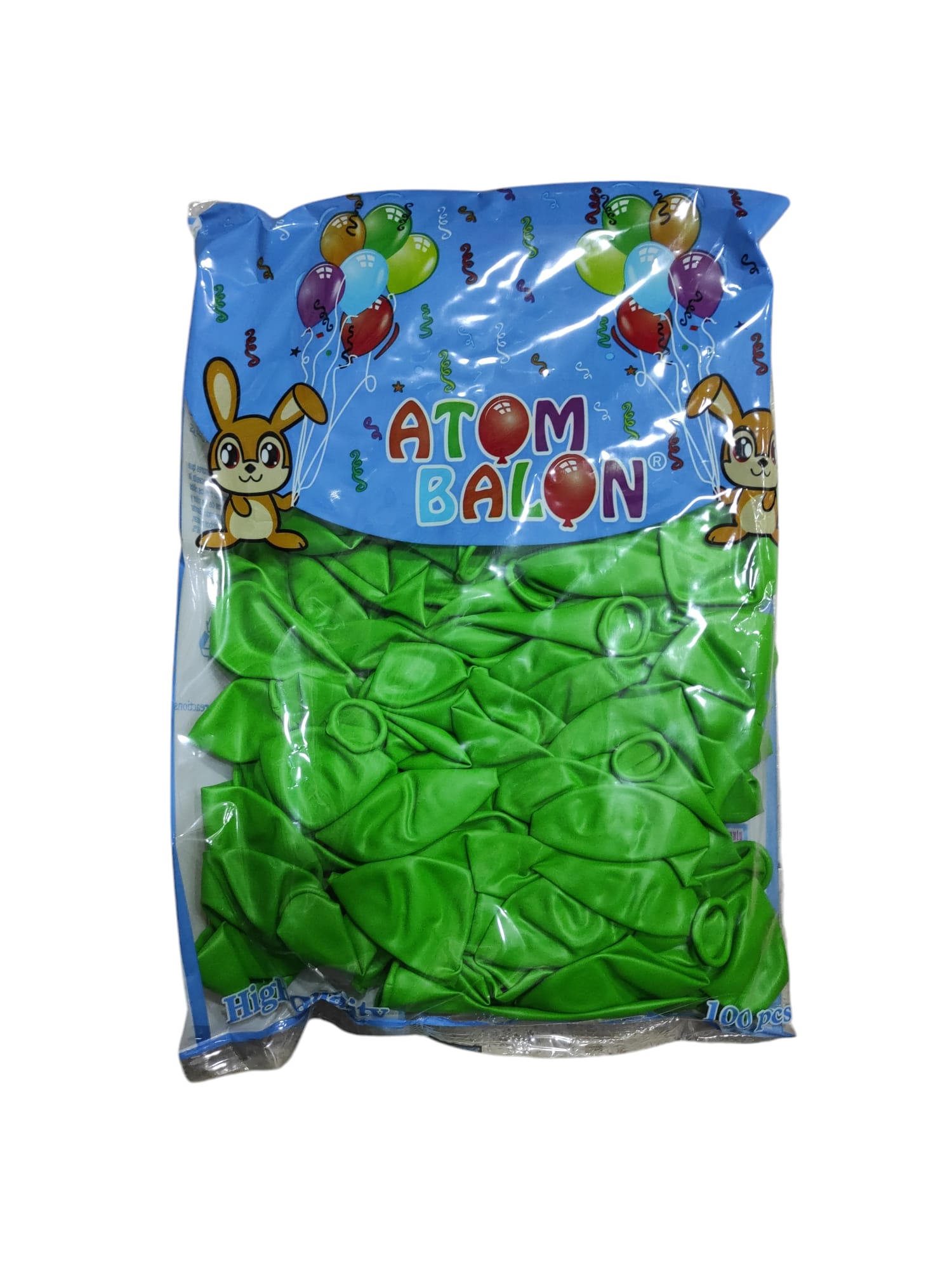 atom pastel açık yeşil balon 100 lü 12 inç